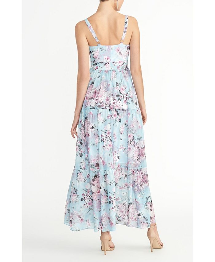 RACHEL Rachel Roy Floral Printed Chiffon Tiered Skirt Maxi Dress - Macy's