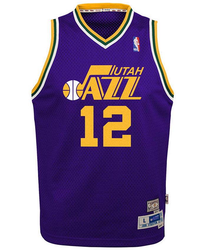 adidas Big Boys John Stockton Utah Jazz Retired Player Swingman Jersey ...