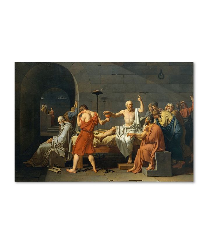 Trademark Global David 'The Death Of Socrates' Canvas Art - 47" x 30" x ...