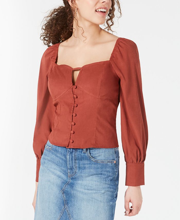 Moon River Puffed-Sleeve Top - Macy's