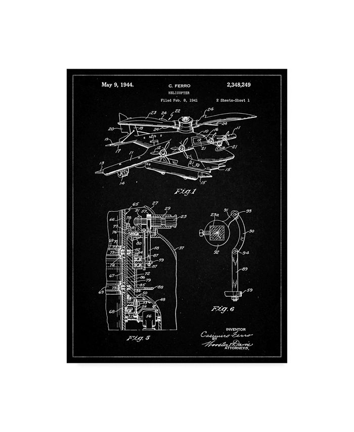 Trademark Innovations Cole Borders 'Helicopter' Canvas Art - 19" x 14 ...