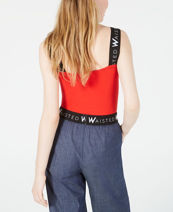 Waisted Logo-Strap Cheeky Bodysuit - Macy's