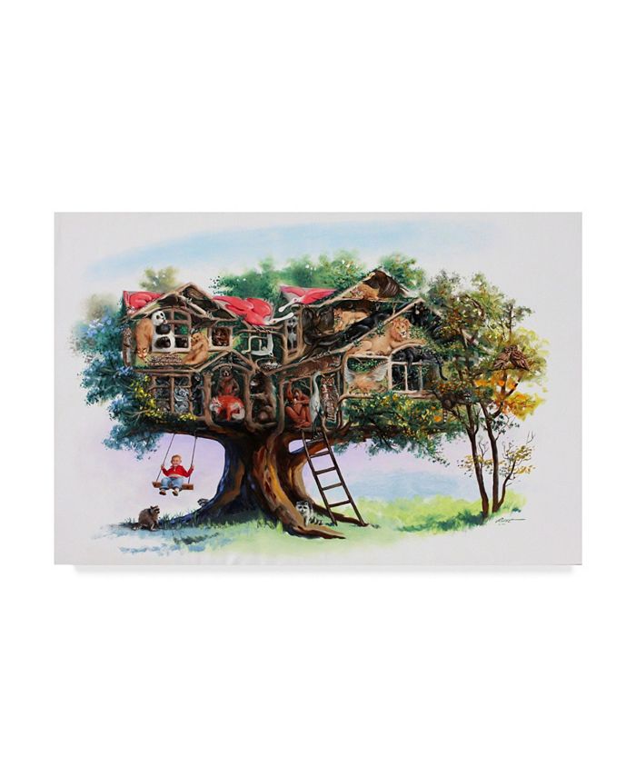 Trademark Global D. Rusty Rust 'Treehouse' Canvas Art - 24" x 16" x 2 ...