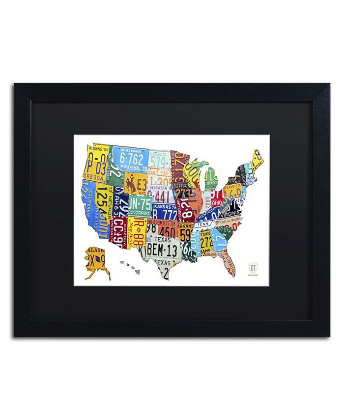 Trademark Global Design Turnpike 'License Plate Map USA 2' Matted ...