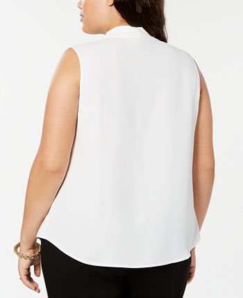 Bar III Trendy Plus Size Inverted-Pleat Top, Created for Macy's - Macy's