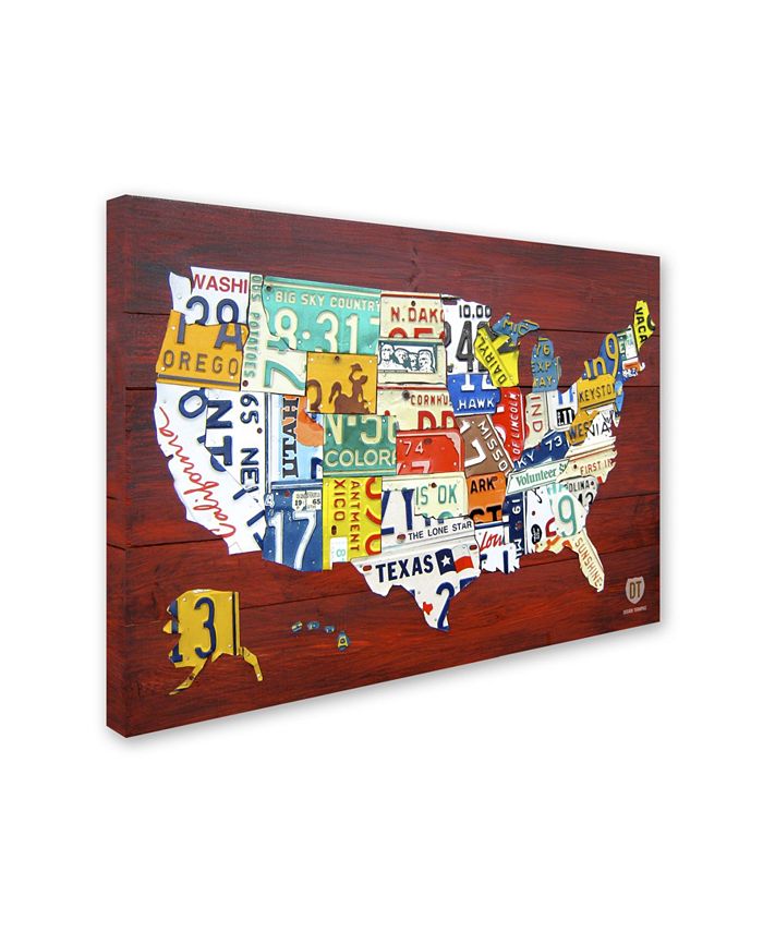 Trademark Global Design Turnpike 'License Plate Map USA' Canvas Art ...