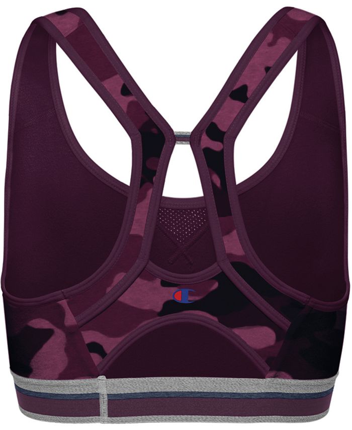 Champion Camo-Print Cutout Racerback Mid-Impact Sports Bra - Macy's