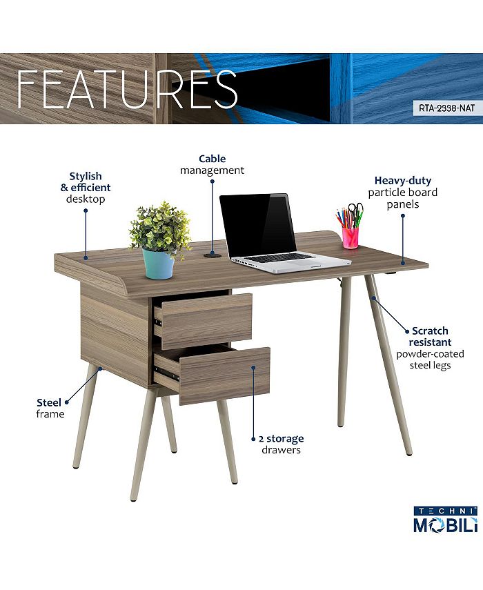 RTA Products Techni Mobili Modern Space Saver Desk - Macy's