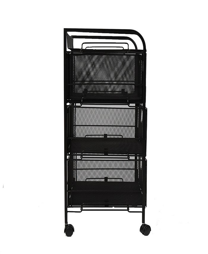 Mind Reader Mesh 4 Drawer Rolling Mesh Office Cart - Macy's