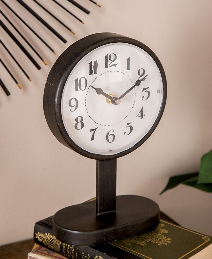 Rosemary Lane Modern Round Iron Table Clock - Macy's