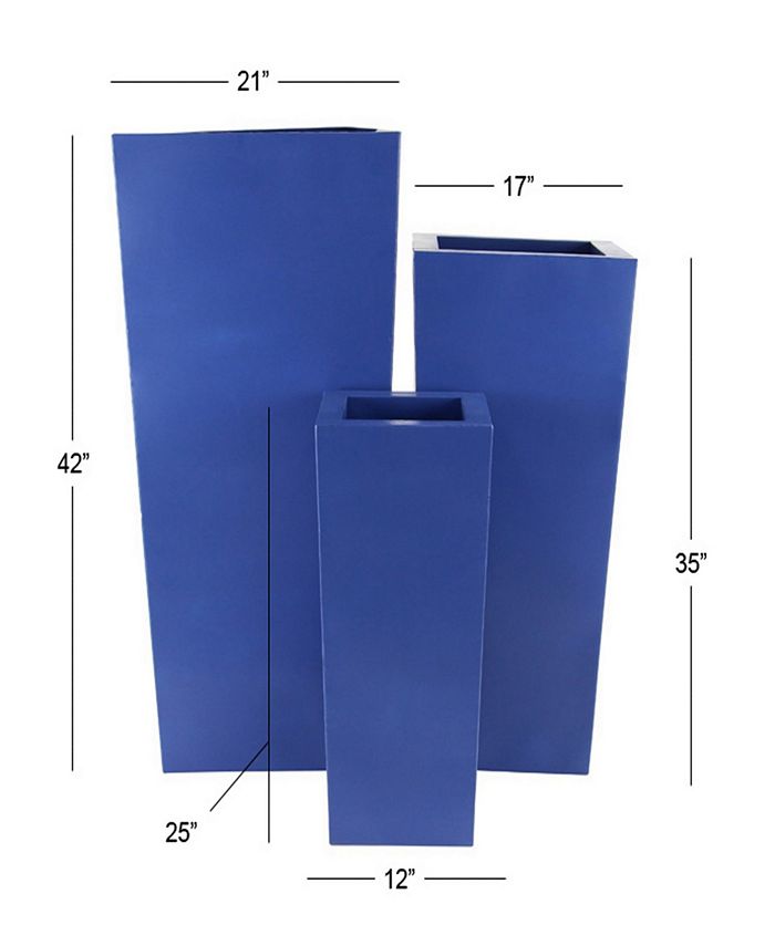 Rosemary Lane Set of 3 Modern Square Metal Planters - Macy's