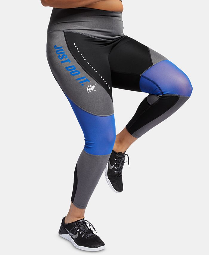 Nike Plus Size Power Colorblocked Leggings - Macy's