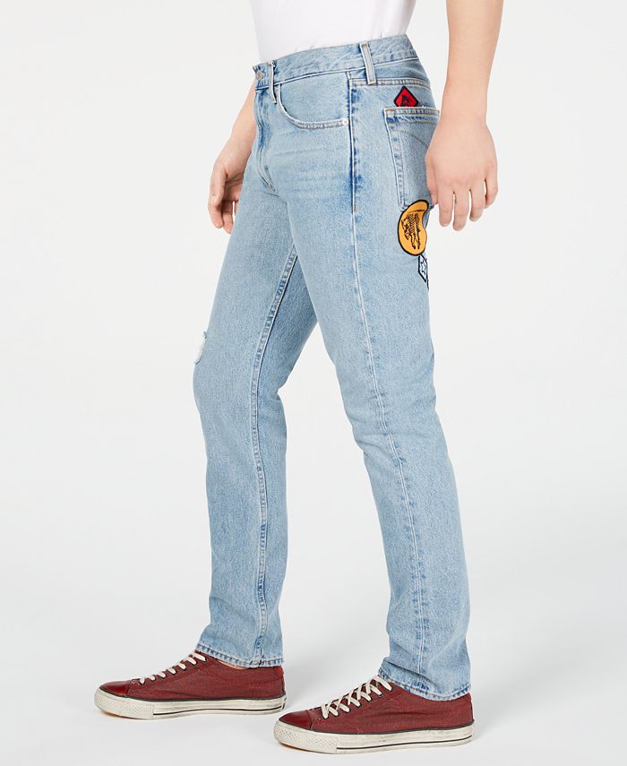 Calvin Klein Jeans Men's Slim-Fit Patch Destroyed Jeans - Macy's
