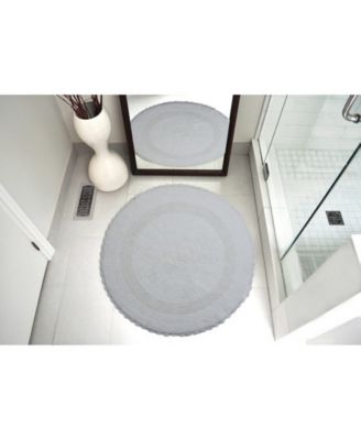 Saffron Fabs Crochet Lace Border 36" Reversible Cotton Round Bath Rug ...