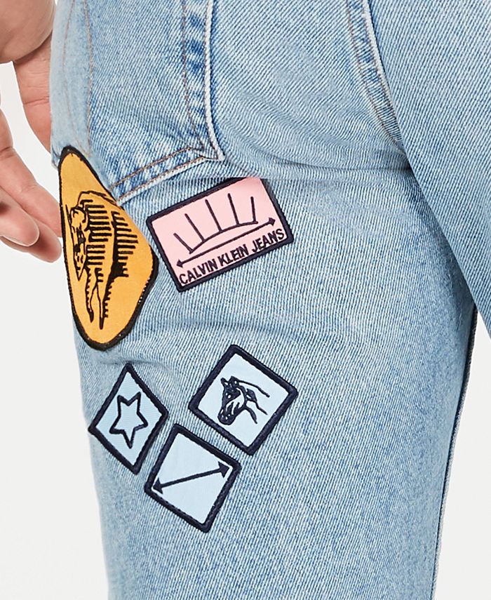 Calvin Klein Jeans Men's Slim-Fit Patch Destroyed Jeans - Macy's