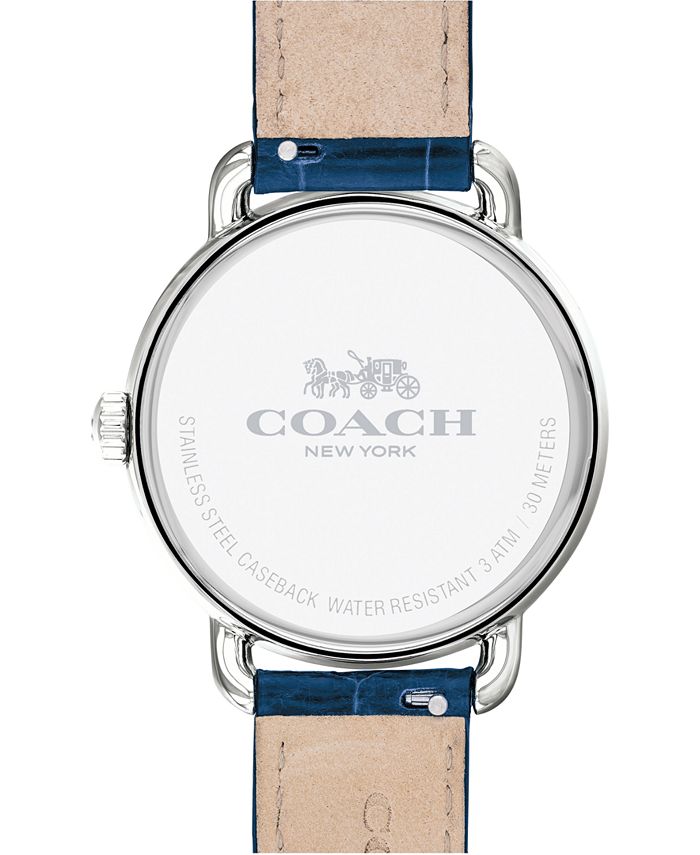 COACH LIMITED EDITION Women's Delancey Diamond Blue Leather Strap Watch ...