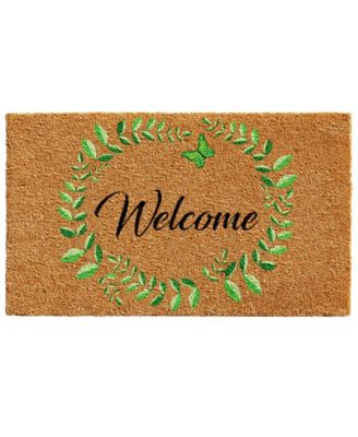 Vine Wreath 17" x 29" Coir/Vinyl Doormat - Macy's
