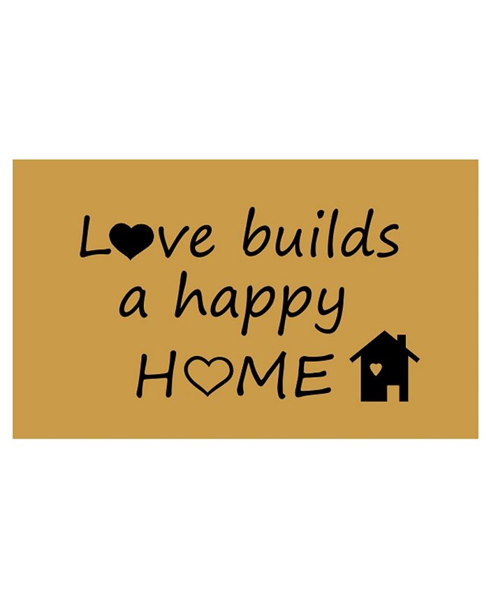 Home & More Happy Home 17" x 29" Coir/Vinyl Doormat & Reviews - Home ...