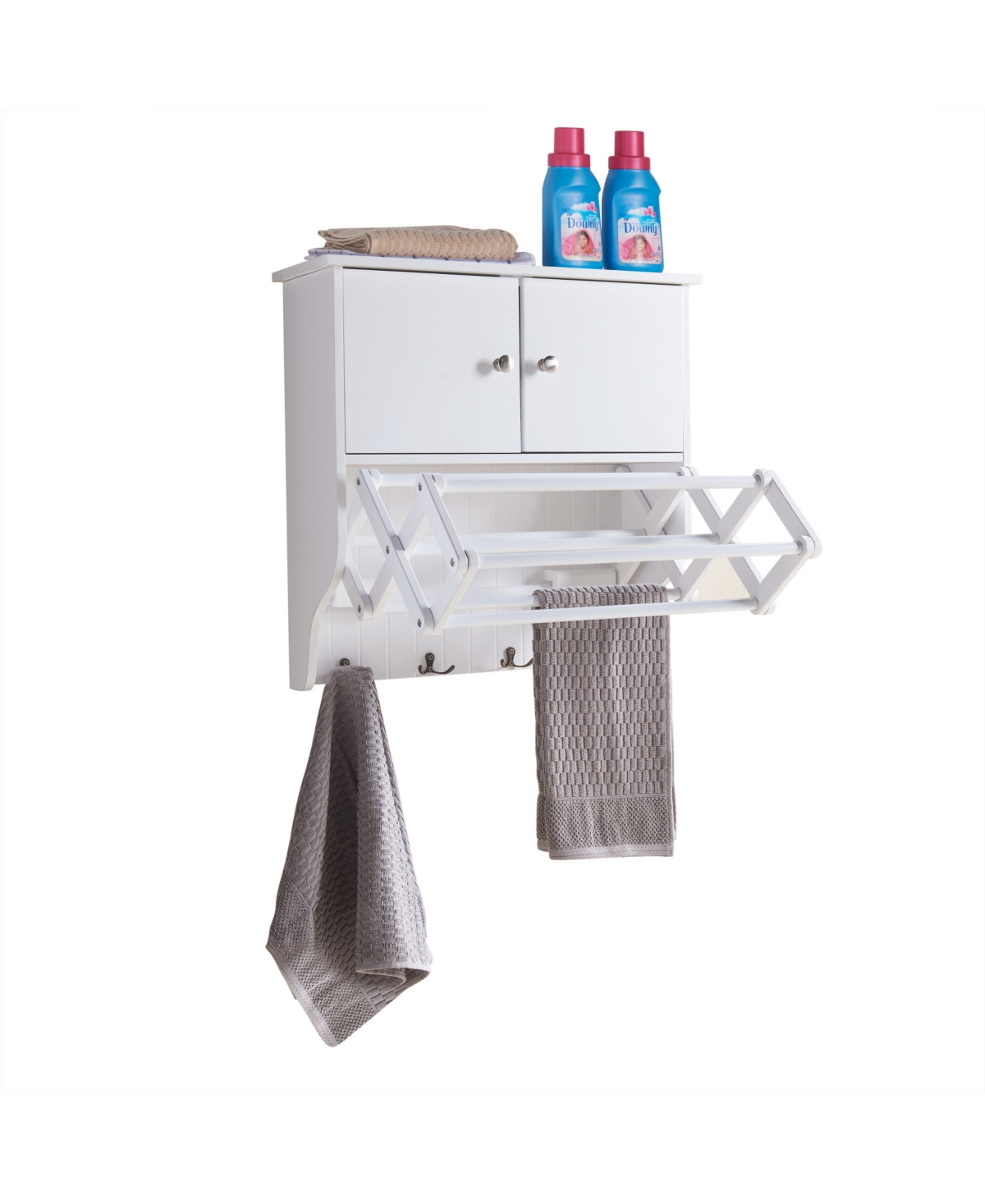 Click here for Danya B Wall Mount Drying Rack with Cabinet - Whit... prices