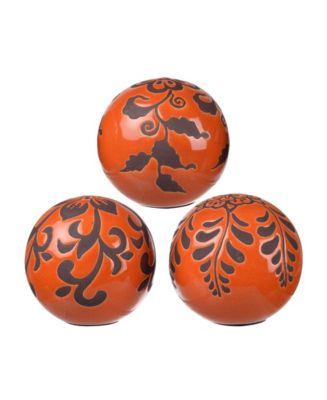 Marbleized Ball Accents Decorative, Set of 3 - Macy's