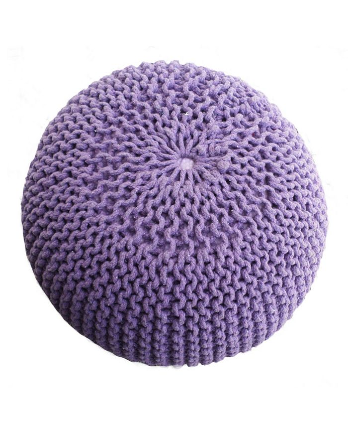 AB Home Woven Purple Pouf - Macy's