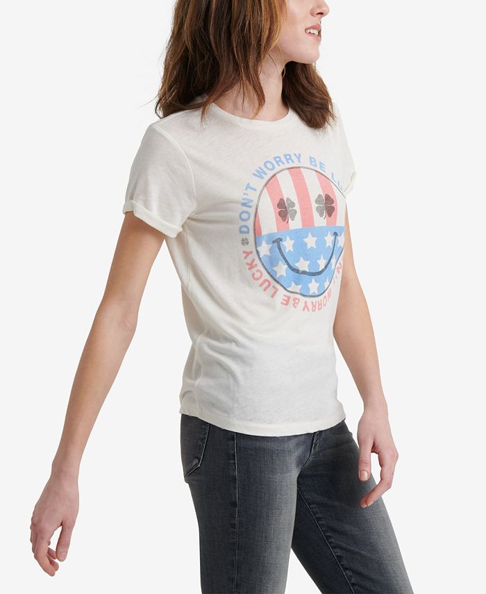 Lucky Brand Graphic Don't Worry Be Lucky T-Shirt - Macy's