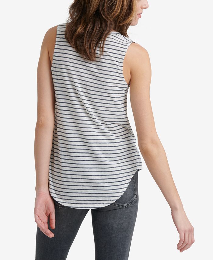 Lucky Brand Striped Scoop-Neck Basic Tank Top - Macy's