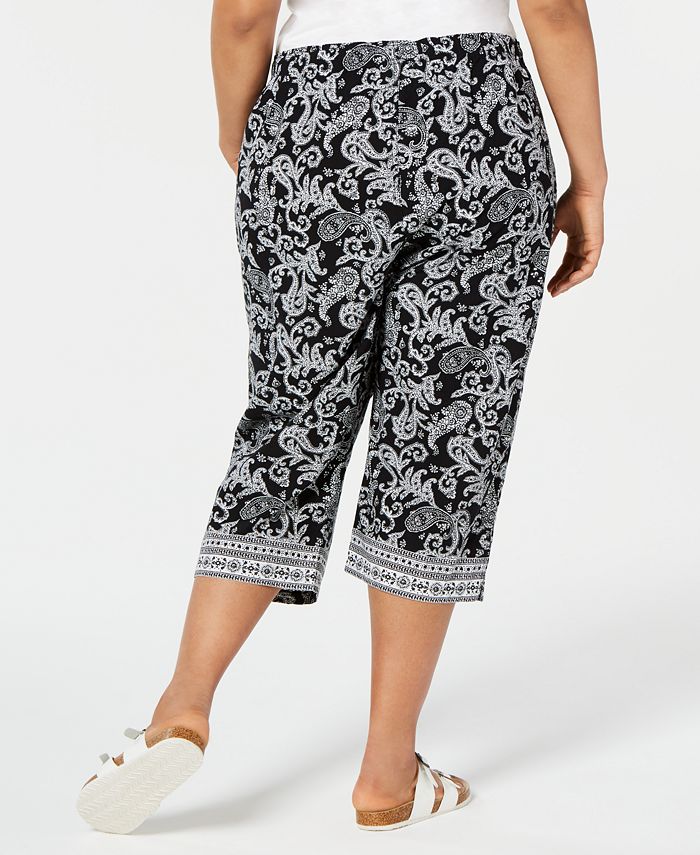 Karen Scott Plus Size Paisley Parade Capri Pants, Created for Macy's ...