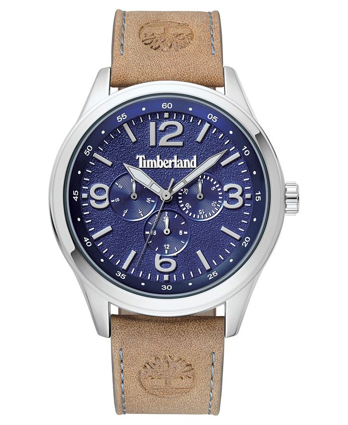 Timberland Men's Sandsfield Multifunction Tan/Silver/Blue Watch - Macy's