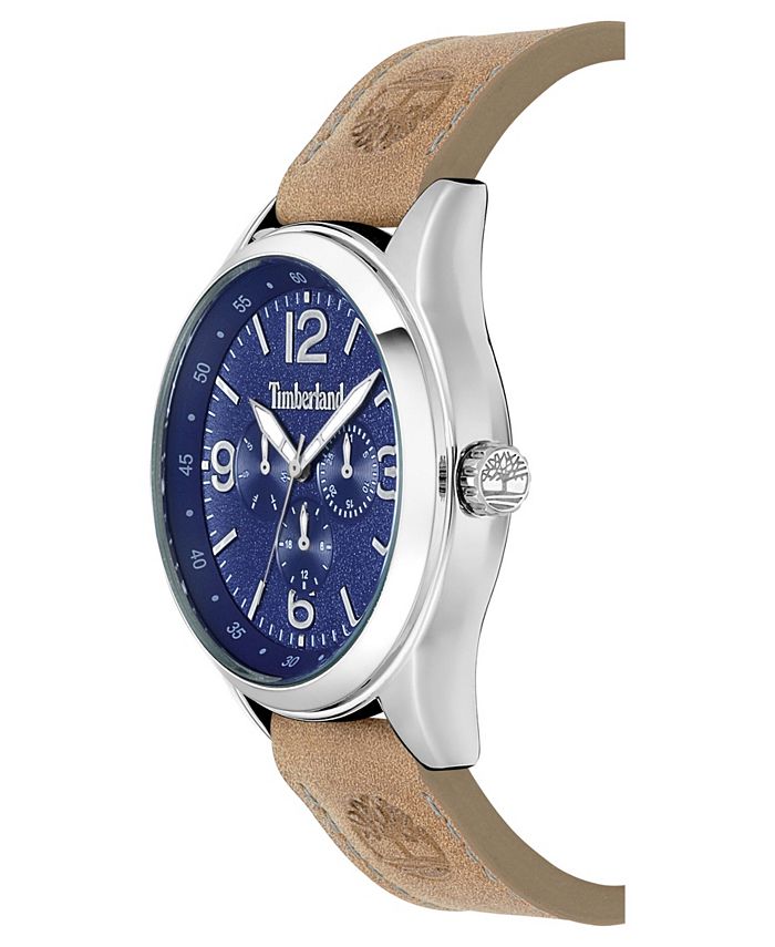 Timberland Men's Sandsfield Multifunction Tan/Silver/Blue Watch - Macy's