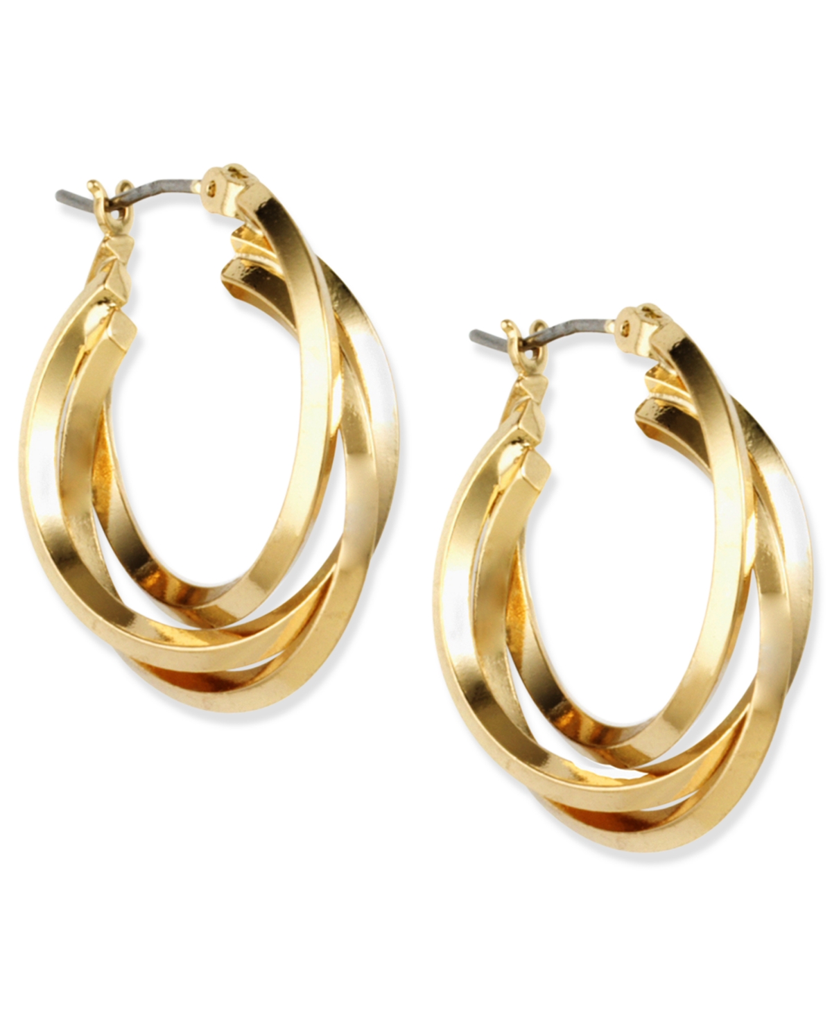 Click here for Anne Klein Metal 3 Ring Hoop Earrings  .9 - Gold prices