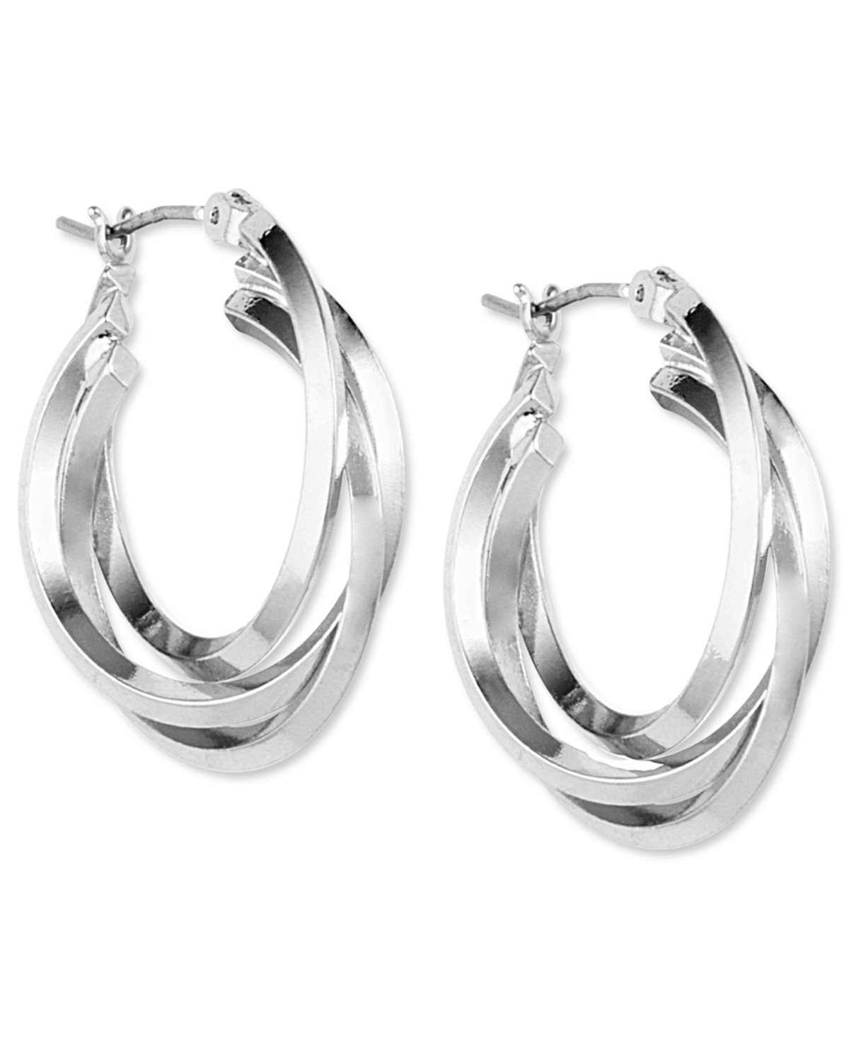 Click here for Anne Klein Metal 3 Ring Hoop Earrings  .9 - Silver prices