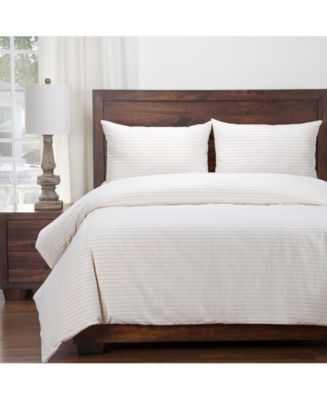 Ticking Stripe Barley Farmhouse Duvet Set - Macy's