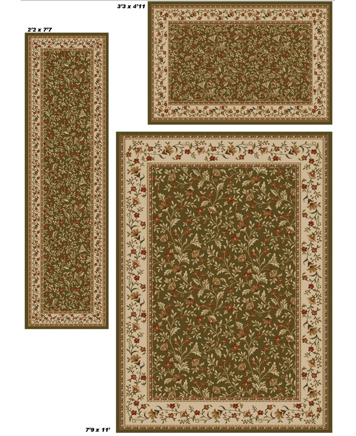 Click here for Closeout! Km Home Area Rug Set  Roma Collection 3... prices