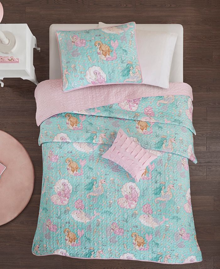 Mi Zone Kids Darya Mermaid Print 3-Piece Twin Coverlet Set & Reviews ...