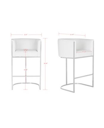 Safavieh Shiloh Leather Bar Stool - Macy's