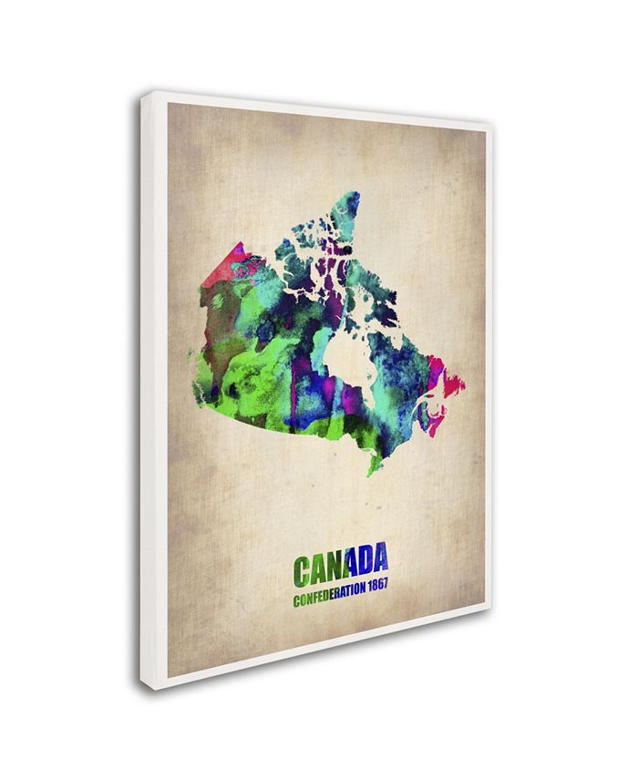 Trademark Global Naxart 'Canada Watercolor Map' Canvas Art - 35" x 47 ...