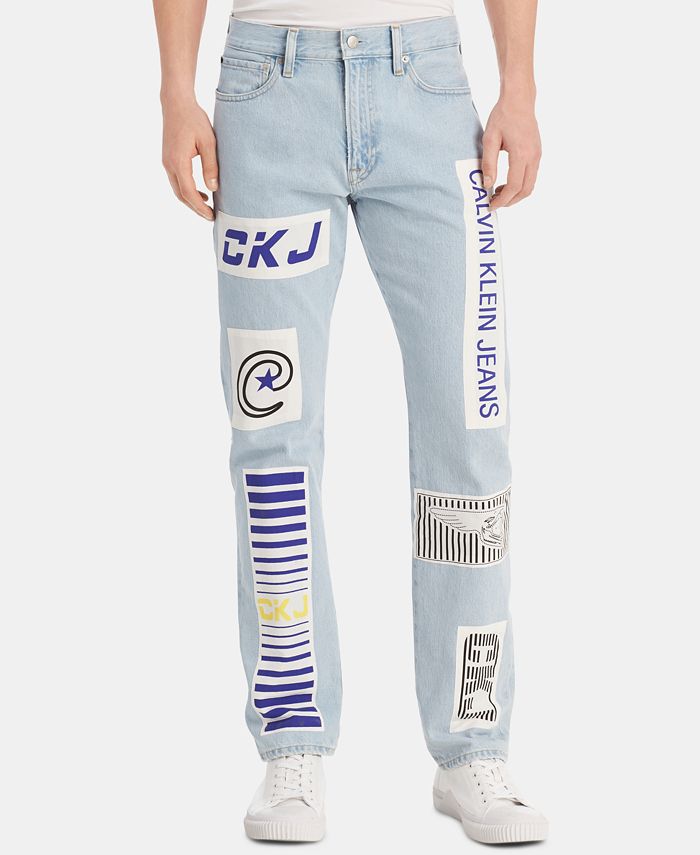 Calvin Klein Jeans Men's Logo Graphic Straight Fit Jeans - Macy's