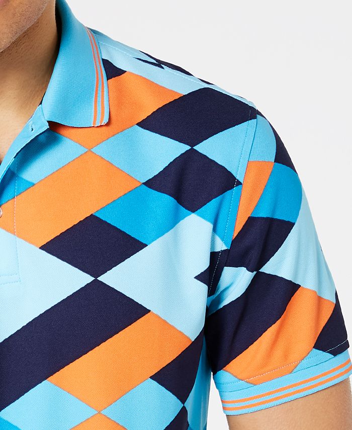Club Room Men's Geo Diamond Polo, Created for Macy's - Macy's
