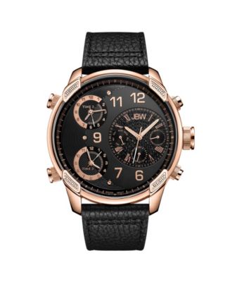 Jbw Men's G4 Diamond (1/6 ct.t.w.) 18K Rose Gold Plated Stainless Steel ...