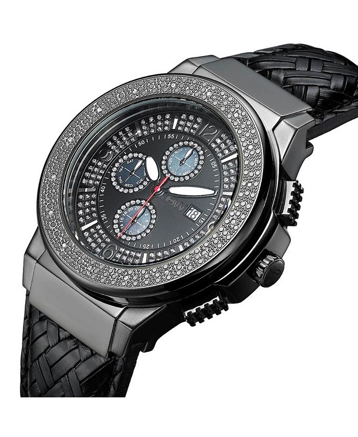 Jbw Men's Saxon Diamond (1/6 ct.t.w.) Black Ion-Plated Stainless Steel ...