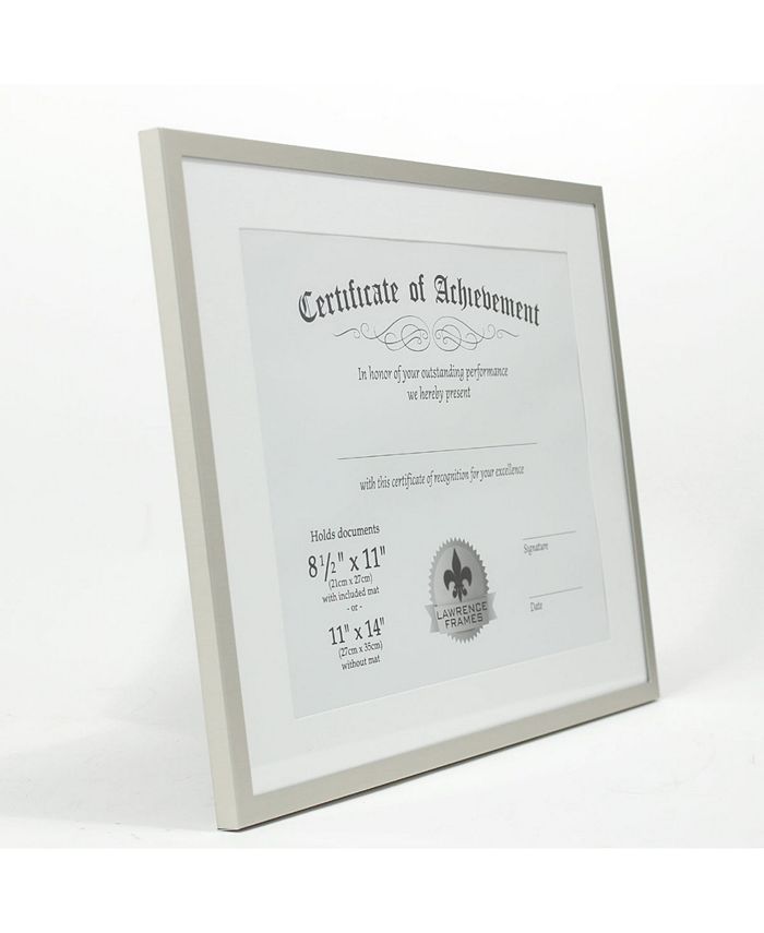 Lawrence Frames Dual Use Silver Aluminium Document Frame - 11" x 14 ...