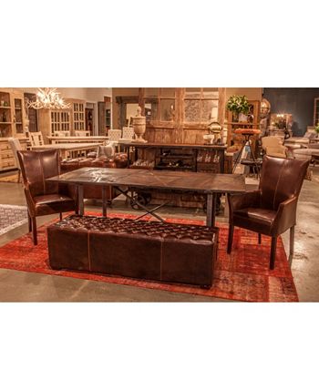 World Interiors Jaden Leather Arm Chair with Dark Walnut Legs - 25" x ...