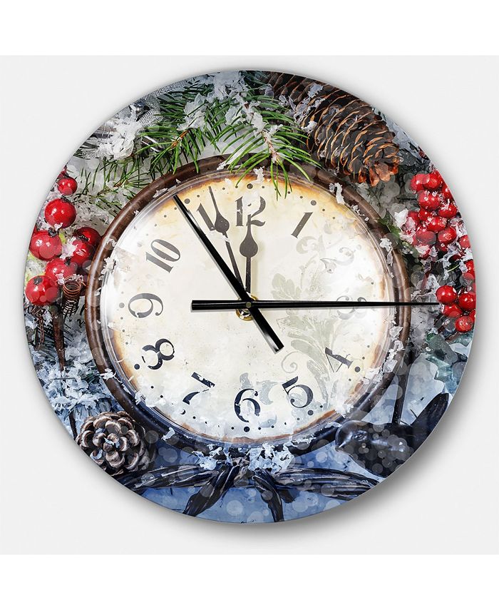 Design Art Designart Oversized Rustic Round Metal Wall Clock - Macy's
