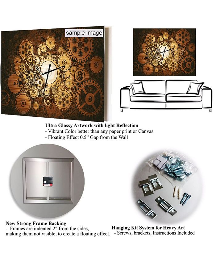Design Art Designart Oversized Modern Metal Wall Clock - Macy's