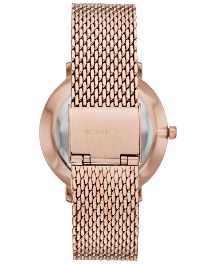 Michael Kors Women's Pyper Rose Gold-Tone Stainless Steel Mesh Bracelet ...