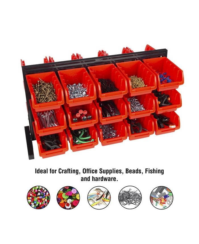 Trademark Global 30 Bin Storage Rack organizer - Two Sided Container ...