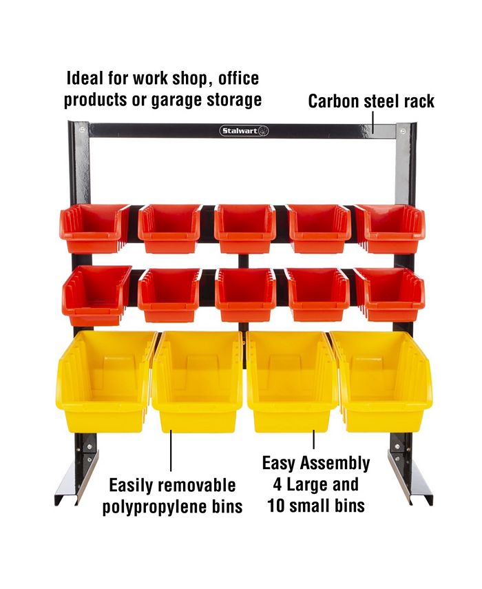 Trademark Global 14 Bin Storage Rack organizer - Wall Mountable ...