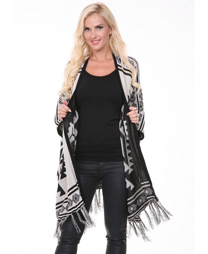 White Mark Women's Cherokee Patterned Cardigan - Macy's