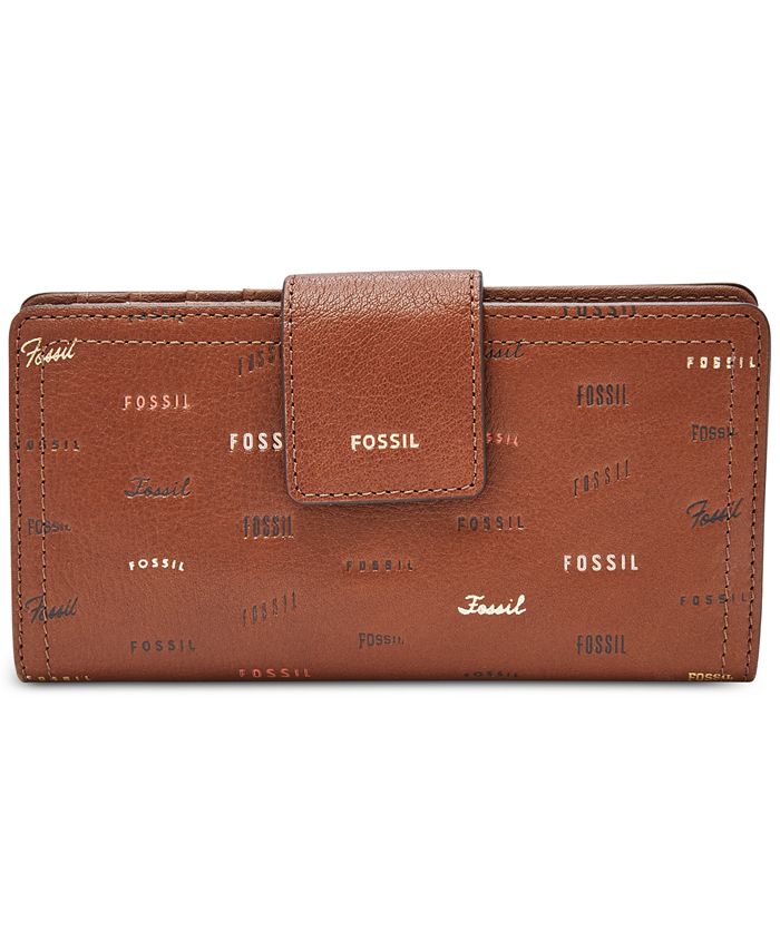 Fossil Logan RFID Logo Tab Logo Leather Wallet - Macy's